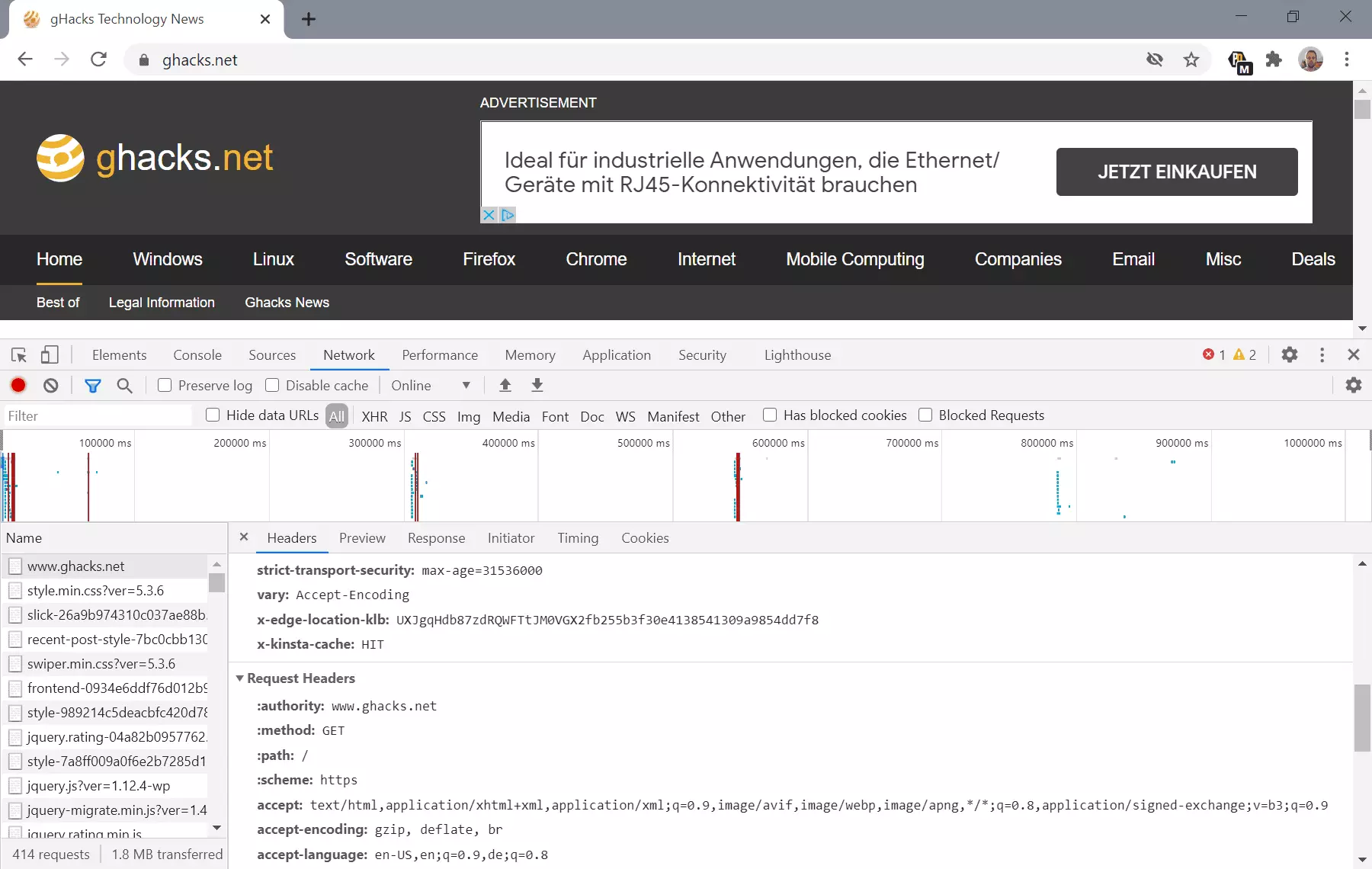 chrome https connexions http