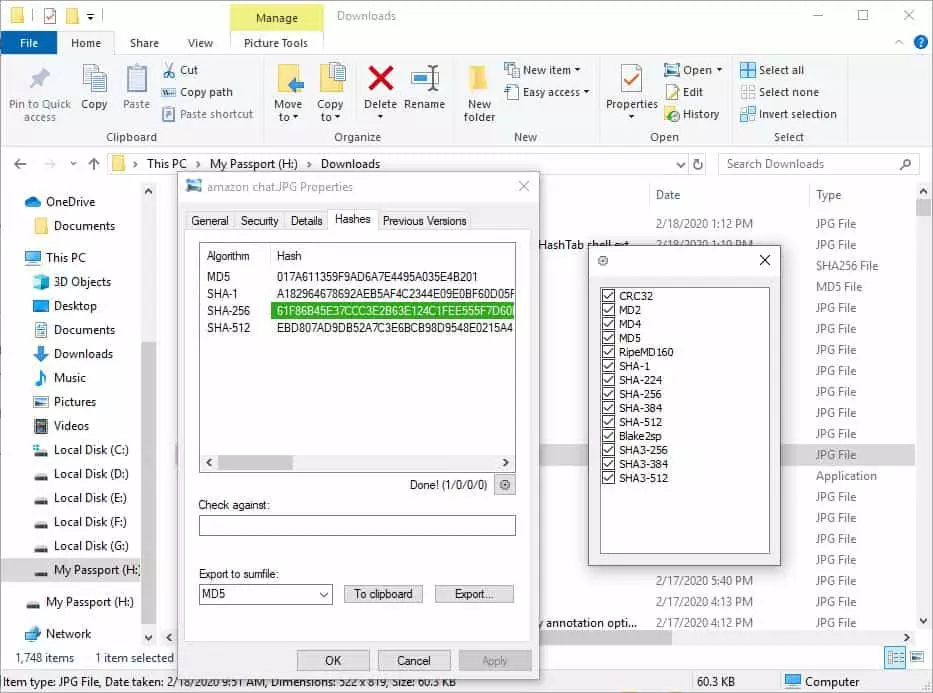 Sambungan shell OpenHashTab 2