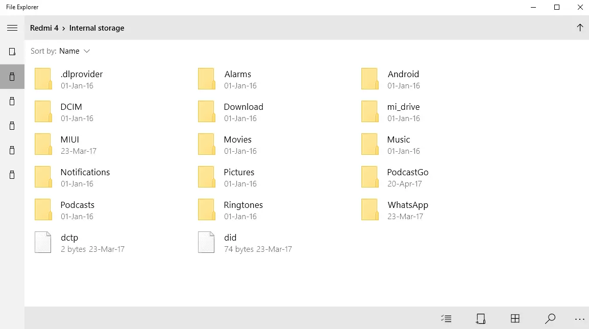 file explorer touch