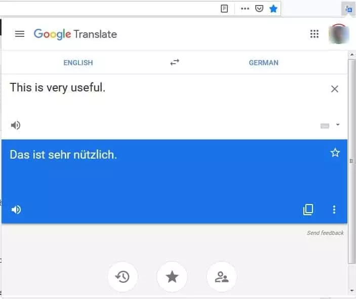 Ho Google Translate ke tlatsetso e sebetsang ea mofetoleli bakeng sa Firefox