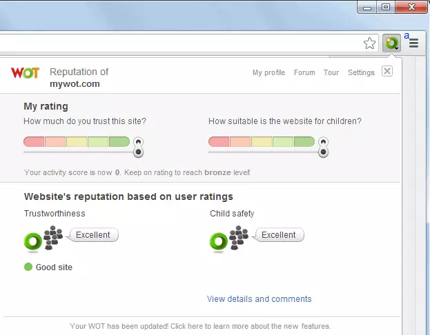 web ratings kapercayaan