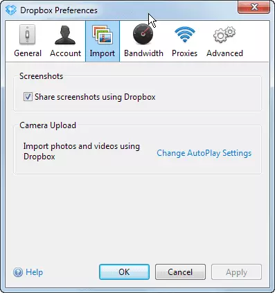 compartir captures de pantalla amb Dropbox