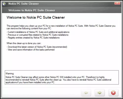 Nokia PC Suite մաքրող միջոց 18587_1