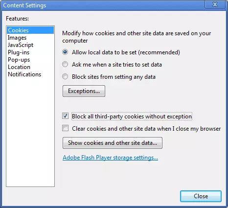 google chrome block tracking cookies