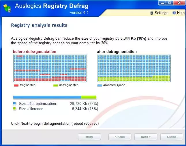auslogics registry defragmentearje