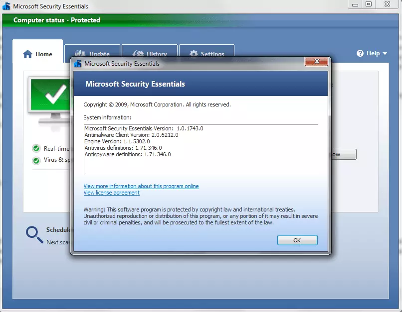 Microsoft security essentials beta