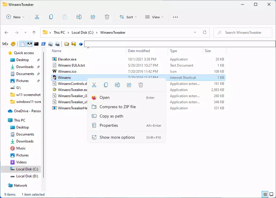 Windows 11 файл шолғышының жаңа контекстік мәзірі
