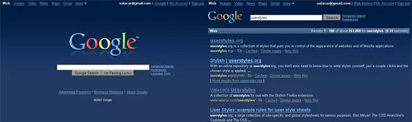 google web search redesign