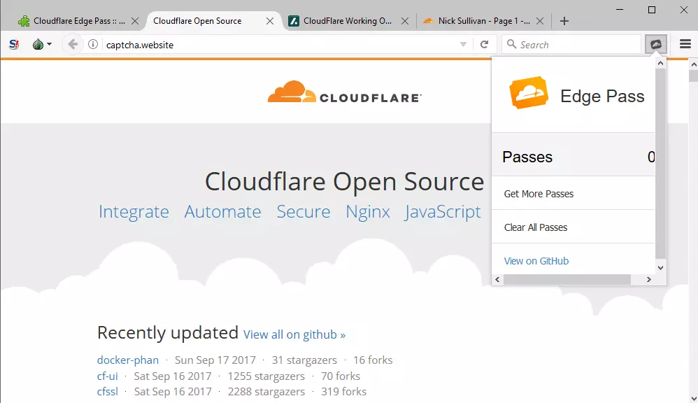 cloudflare եզրային անցում