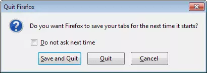 Firefox 警告を終了する