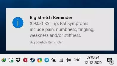 Big Stretch Reminder шар билдирүүсү