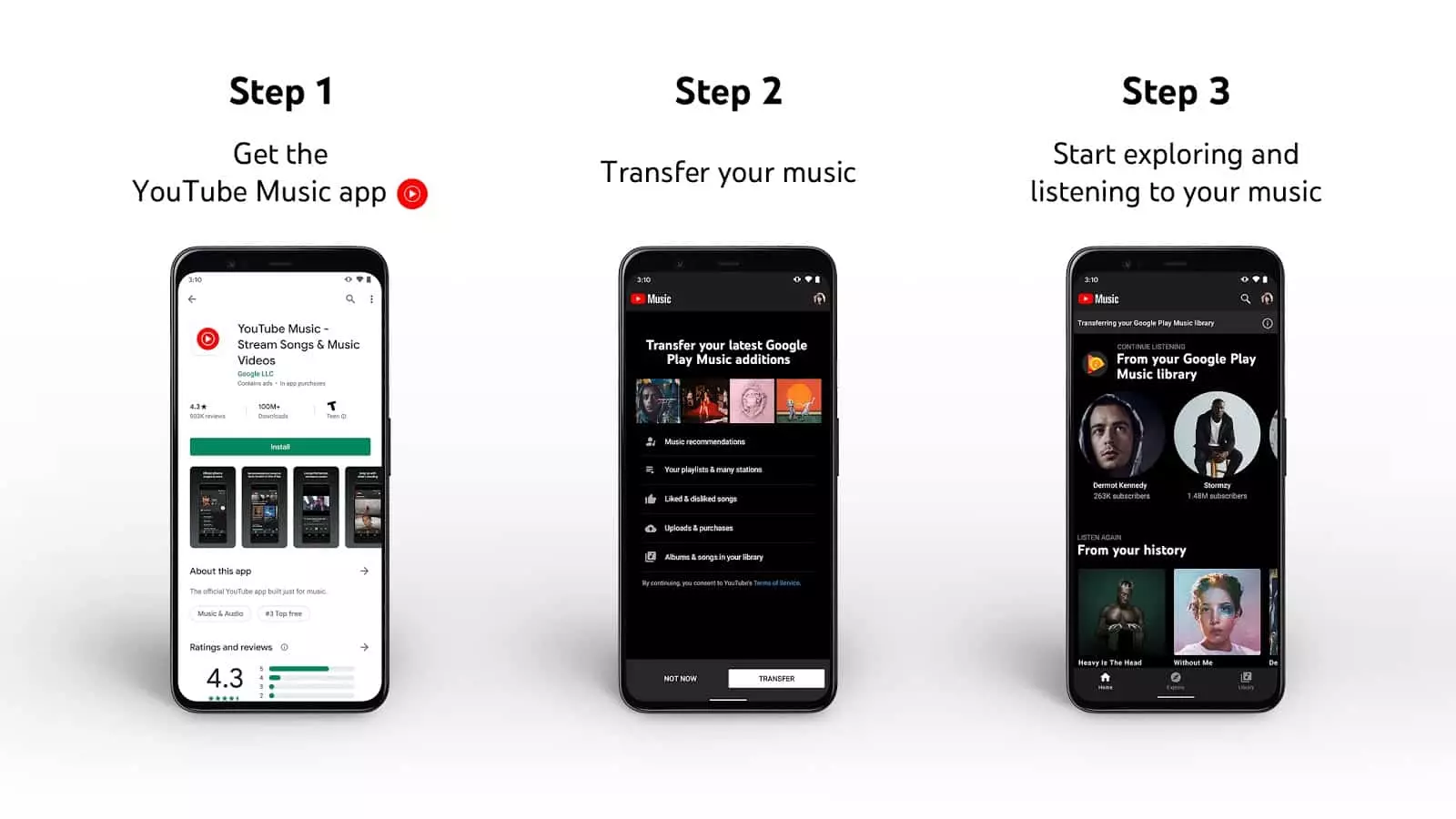 youtube music google play музыка өткөрүп берүү