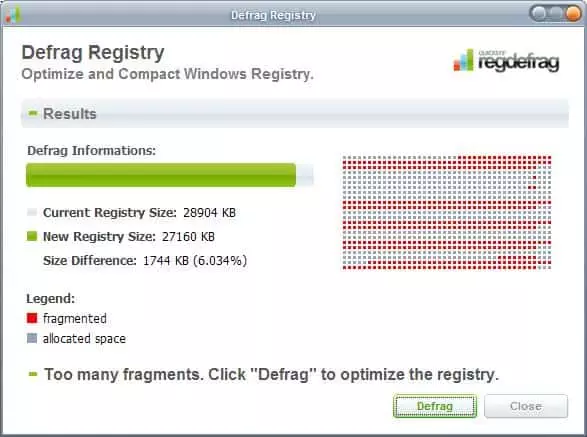 defrag registry