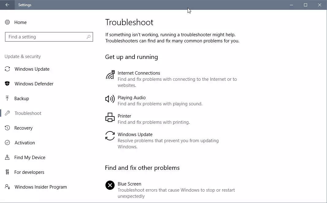 Trioblóid windows 10 íosluchtaigh