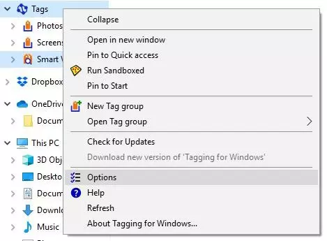 Tagging kanggo Windows - Tag sidebar