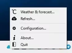 Tray weather menu