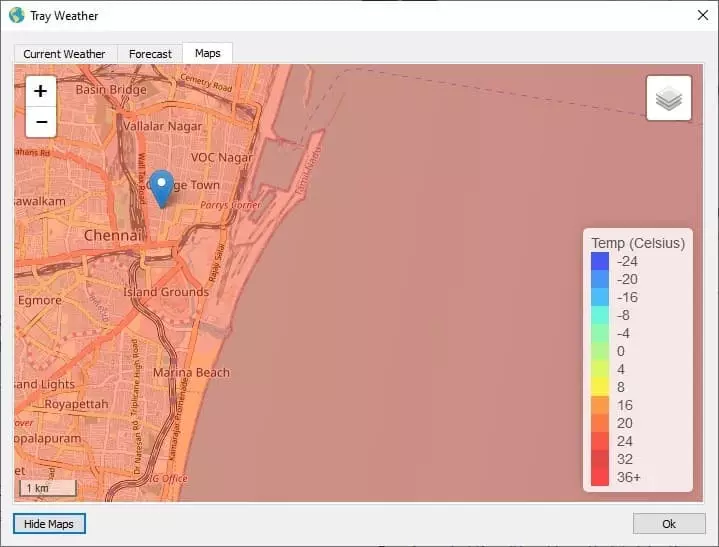 Tray Weather map