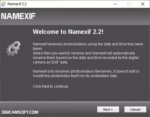 Interface Namexif