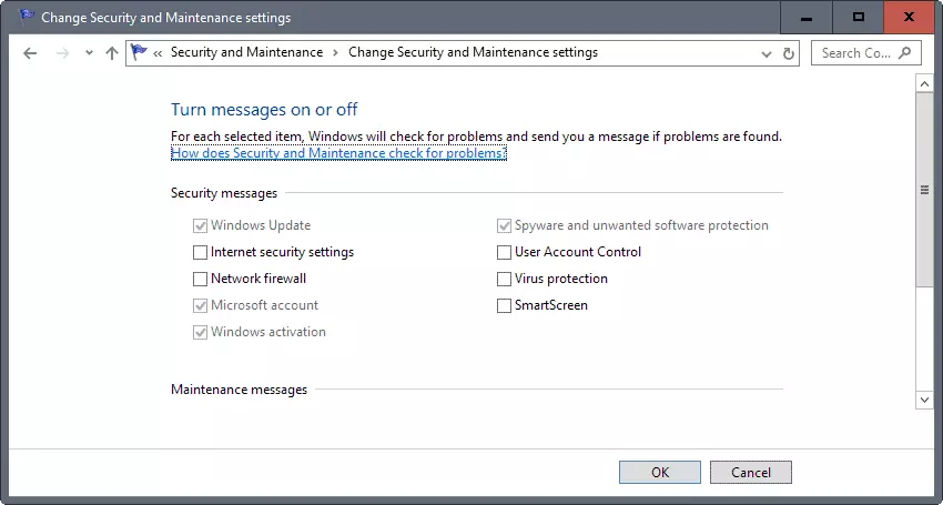 mensajes de seguridad windows 10