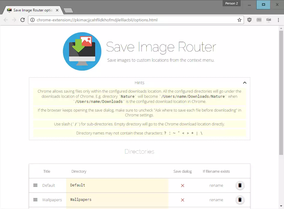 simpen pilihan router gambar