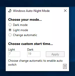 Windows 10 автоматтык түн режими