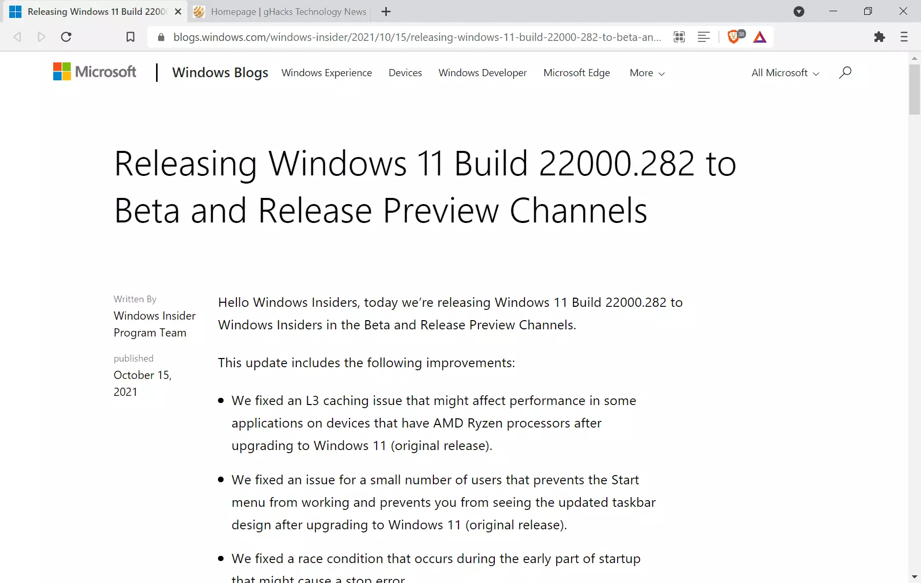 windows 11 amd na-edozi ọtụtụ ndozi