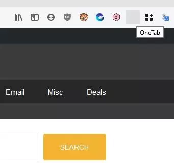 OneTab icon tooltip