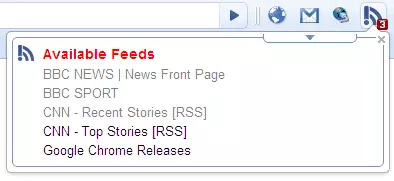 Google Chrome RSS връзки на живо