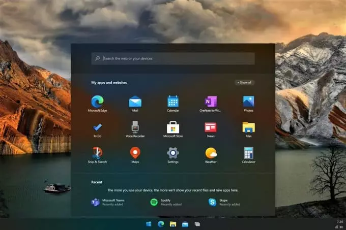 interface do windows 10x