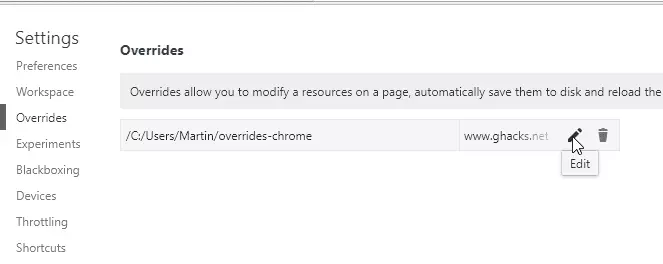 chrome overrides