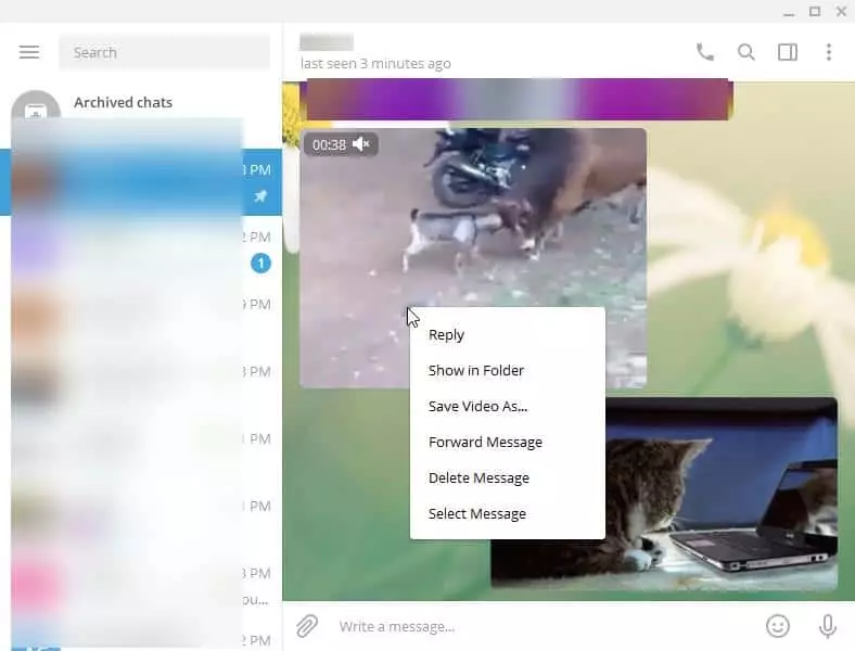 zakázat automatické přehrávání videí v Telegram Desktop