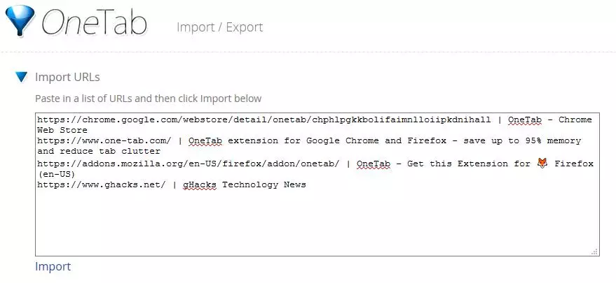 Vahelehtede importimine Chrome'ist Firefoxi ja vastupidi