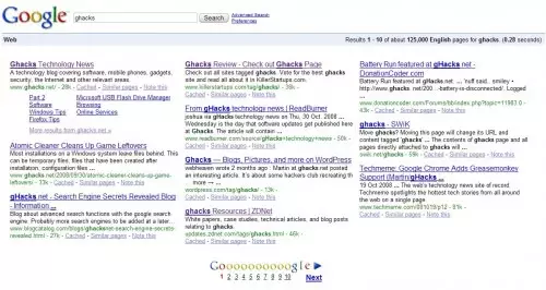 google multi-column view