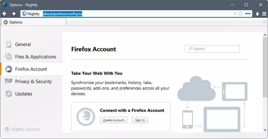 „Firefox“ sinchronizavimas