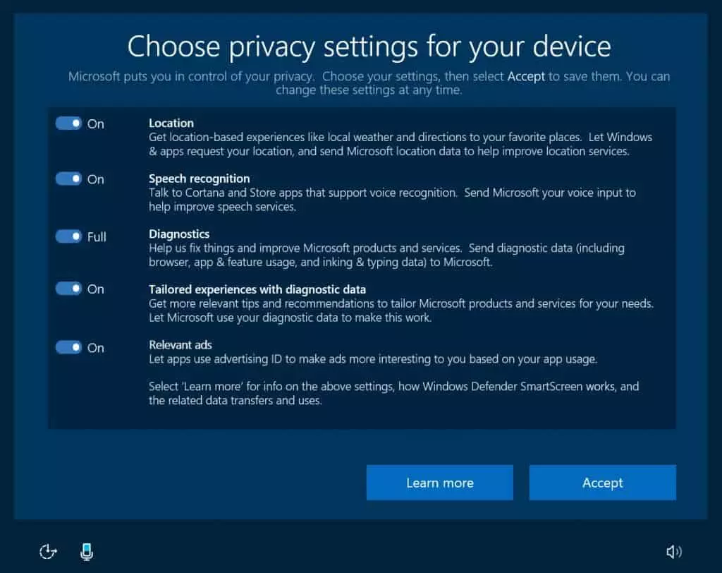 Windows 10 veidotāji atjaunina privātumu