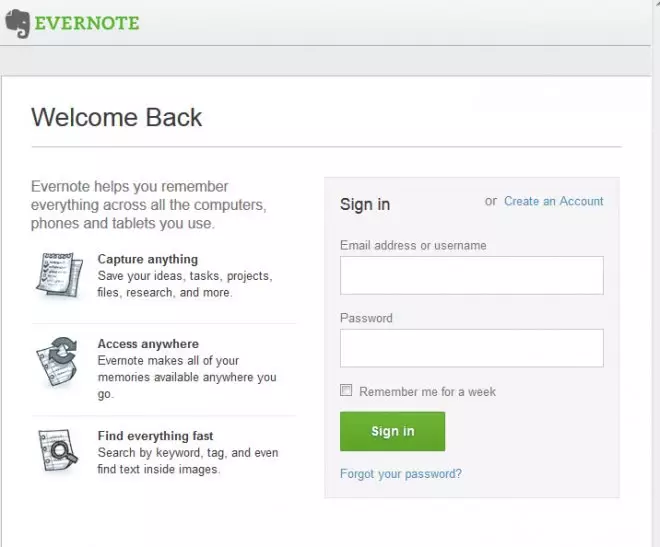 gambar login evernote