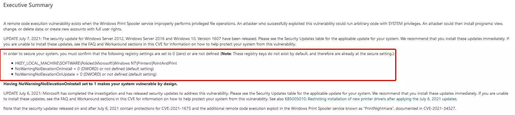 Mise à jour Windows d'urgence KB5004945