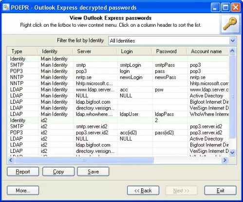 програмне забезпечення для відновлення пароля Outlook Express