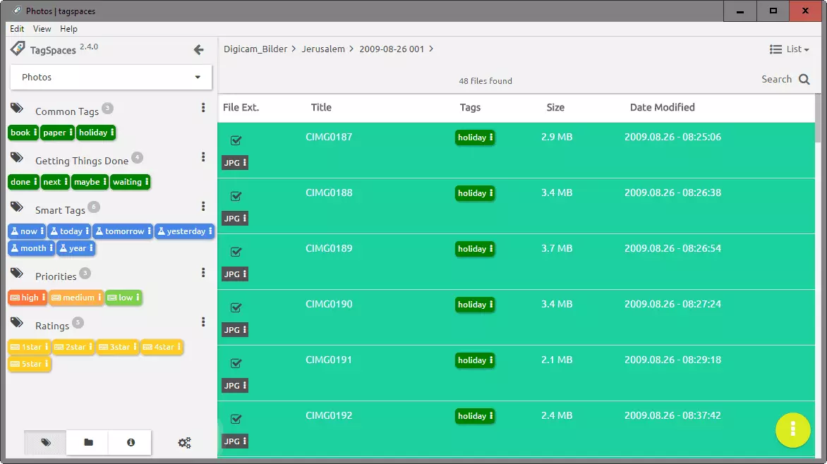 مدیریت فایل tagspaces