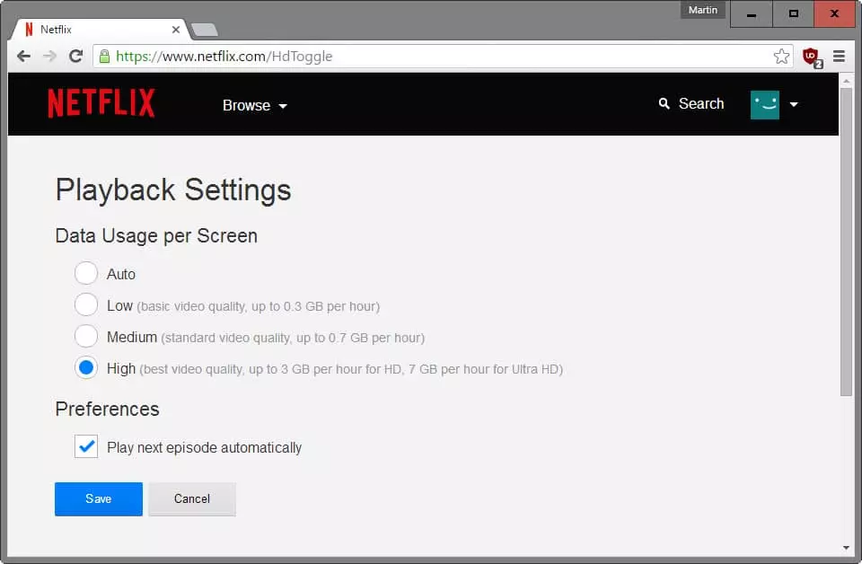 netflix hd playback