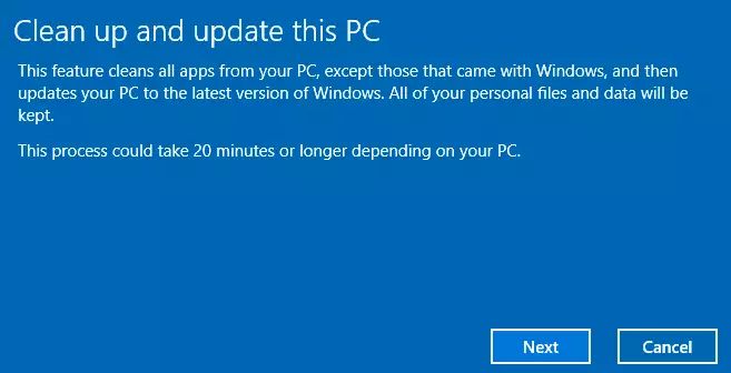 Windows 10 Creators Update: nije System Reset-opsje