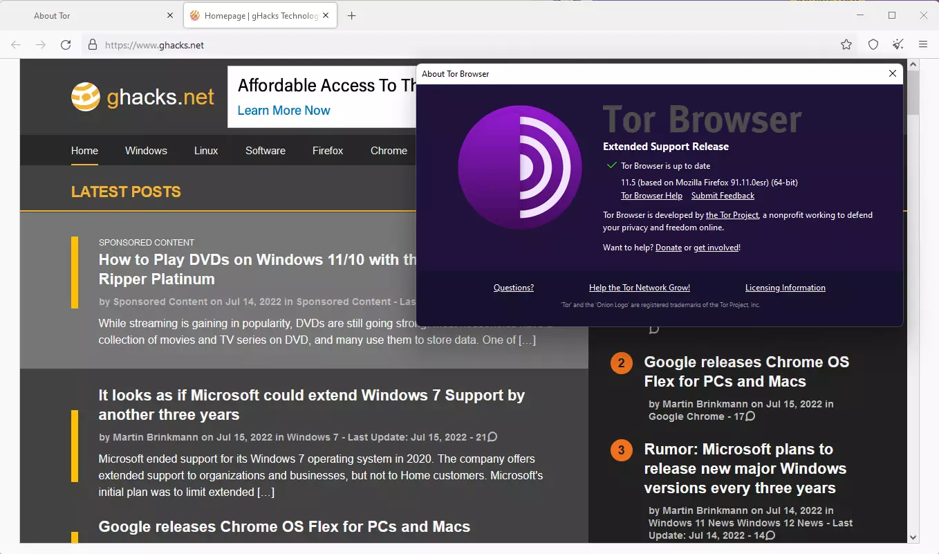 Tor Browser-ийн Connection Assist нь цензурыг тойрч гарахад бухимдлыг арилгадаг