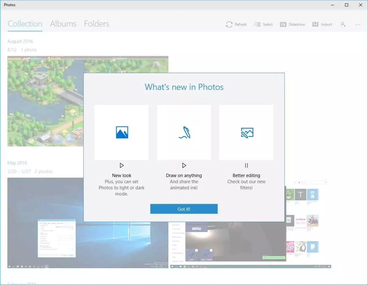 Microsoft Photos for Windows 10 の更新により、編集、描画、およびインターフェイスが強化されます