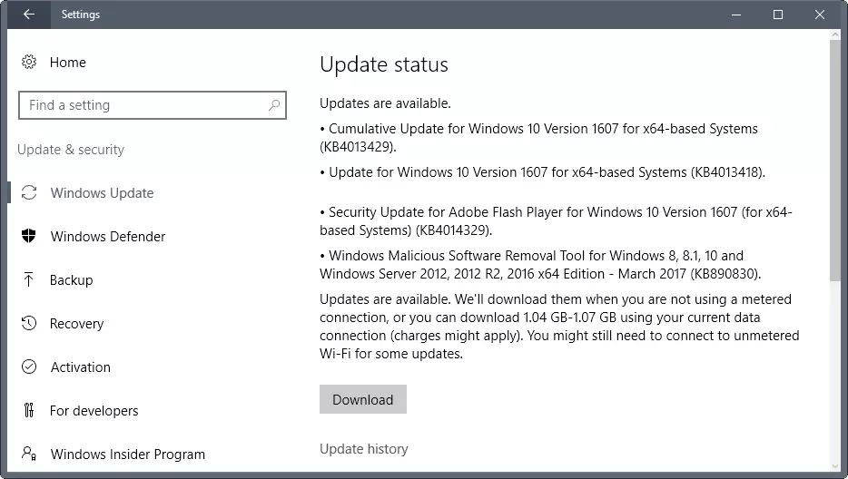 Marso 2017 mga update sa seguridad ng windows