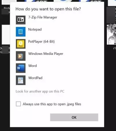Windows 11 Iepenje ôfbylding mei in oare app