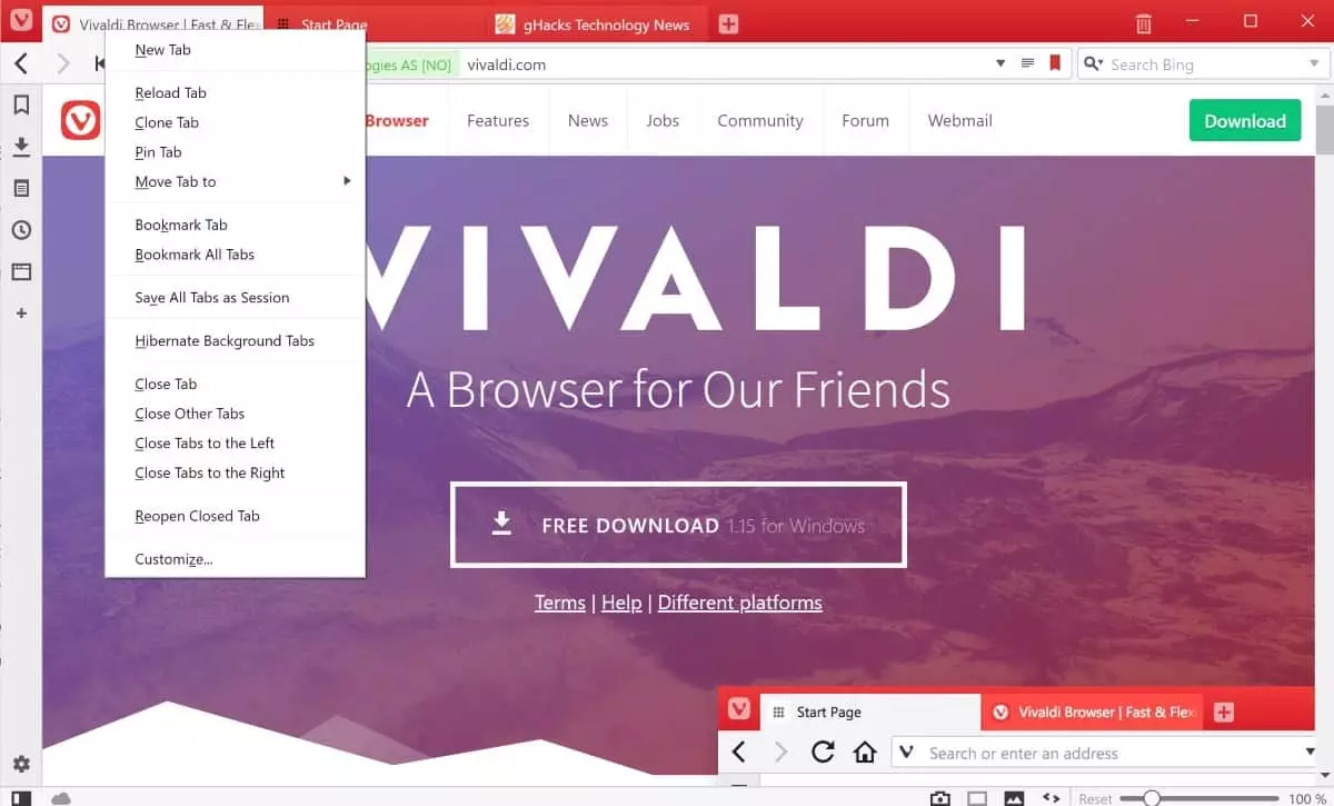 vivaldi 2.2 eguneratzea