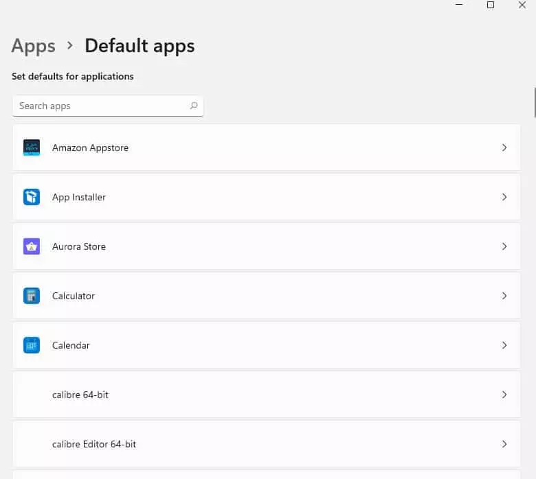 Рӯйхати барномаҳои пешфарз Windows 11