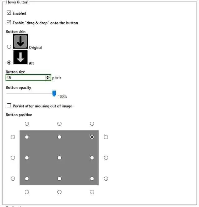 Dukart spustelėkite „Image Downloader“ pelės žymeklio mygtuko padėtį