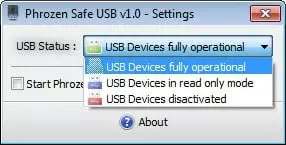 USB ステータスを変更する