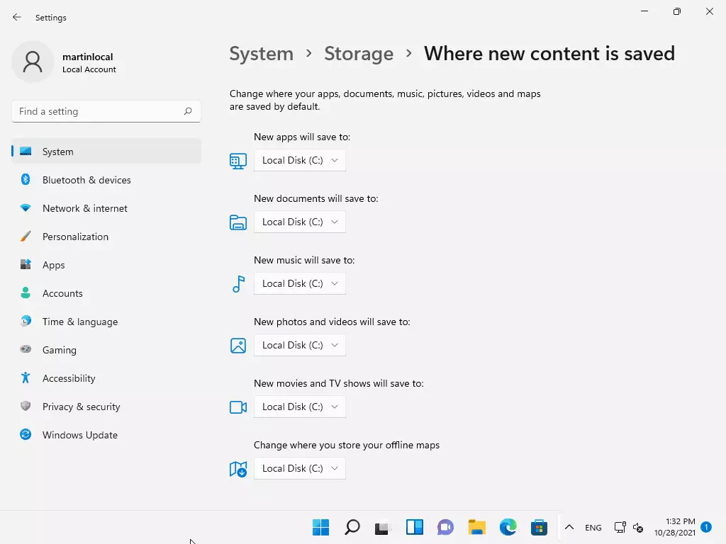 基本に戻る: Windows 11 で既定の保存場所を変更する方法